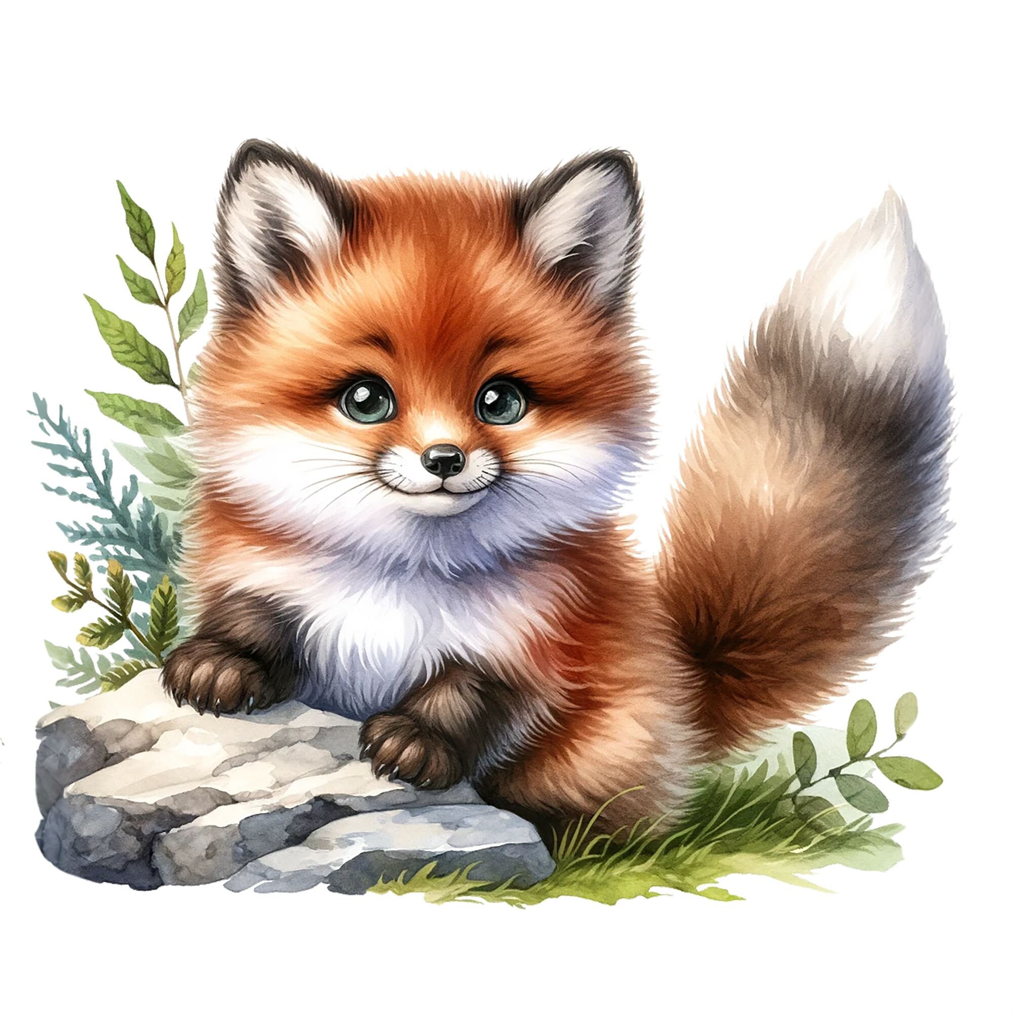 12 PNG/JPG Set 3 Fox Wish Clipart Set 3 Fox Nature Clipart, Wall Art ...