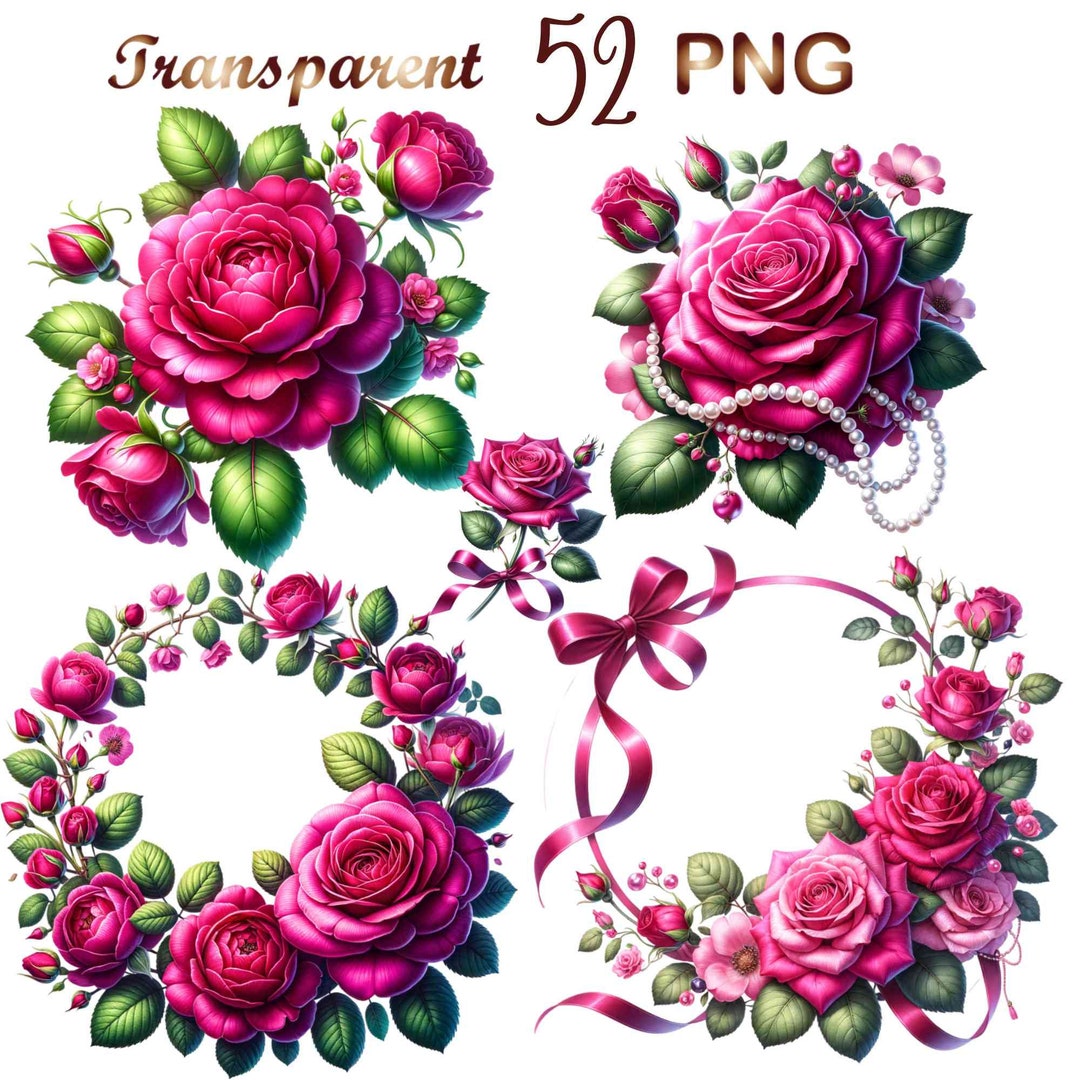 52 Fuchsia Flowers Clipart, Fuchsia Pink Roses, Roses Clipart, Pink ...