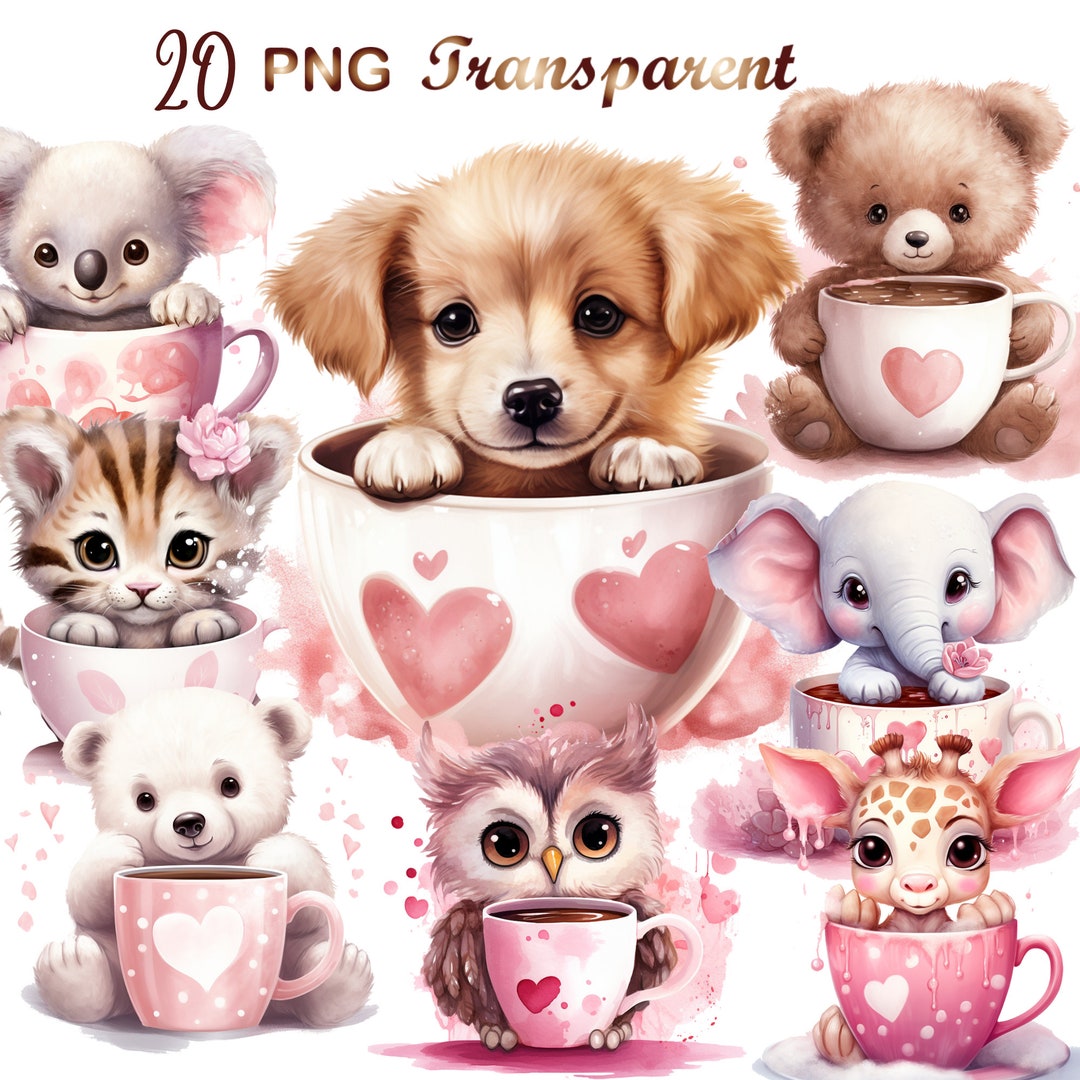 20 Valentine's Animals Clipart, Valentine's Clipart,wedding Clipart ...