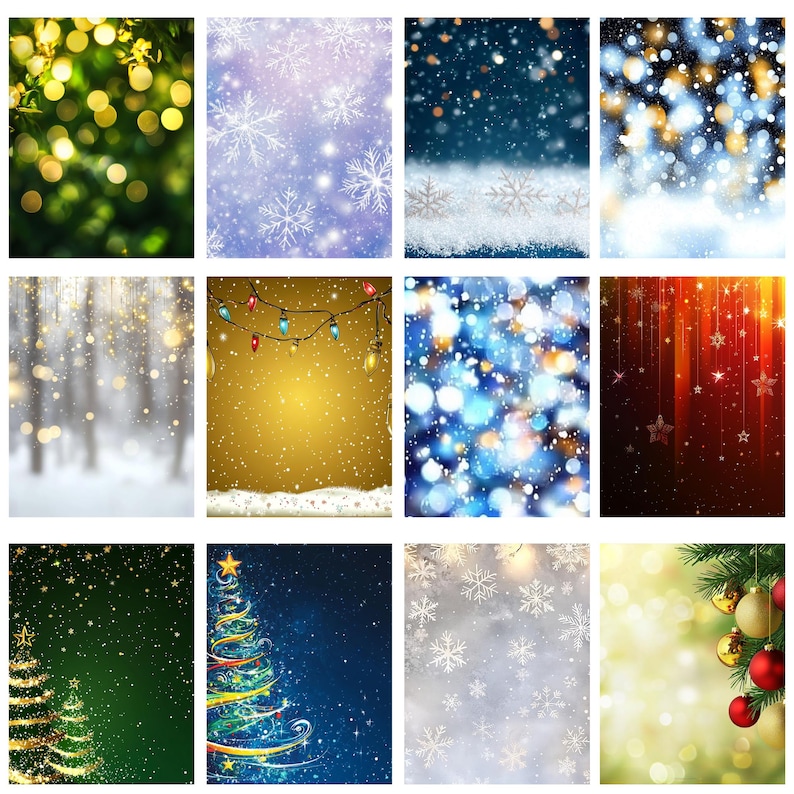 260 Jpgs Christmas Bokeh Digital Backdrops, Christmas Digital Backdrops ...
