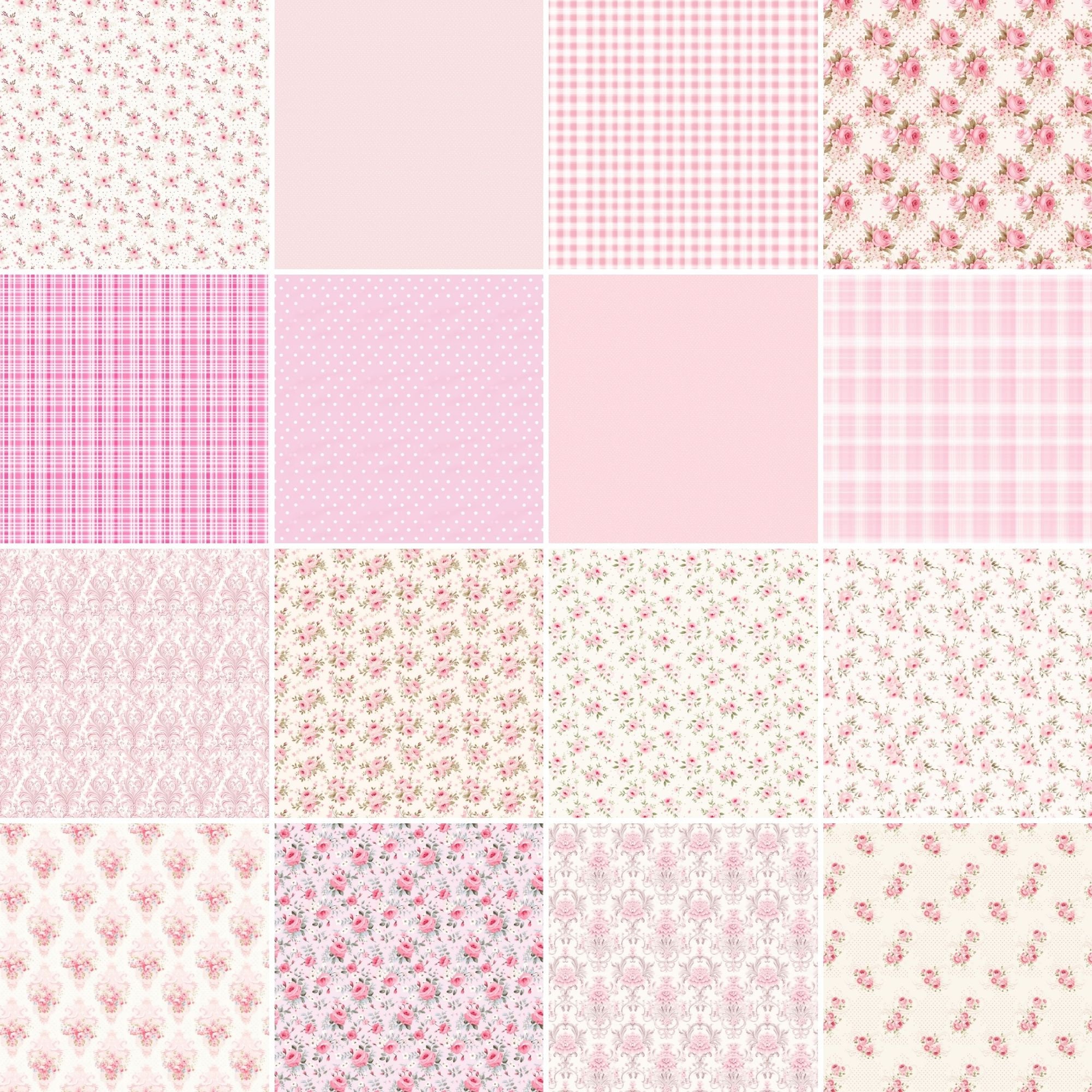 Seamless Pastel Pink Flower Digital Paper,seamless Shabby Chic ...
