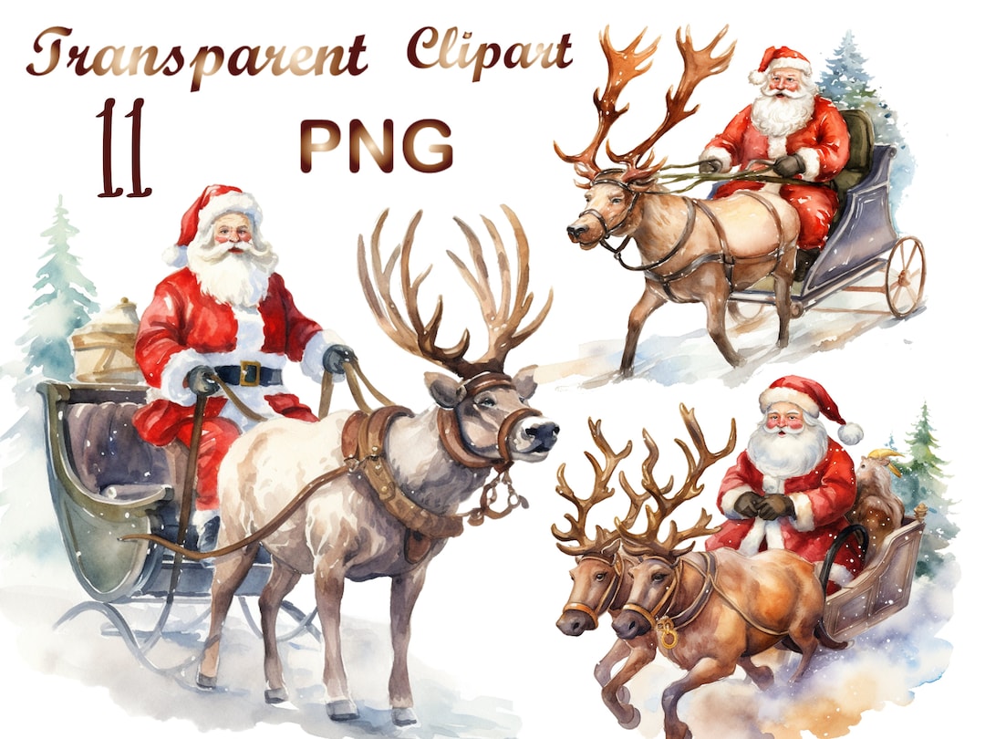 11 Santa Claus Clipart, Christmas Clipart, Winter Clipart, Holiday ...