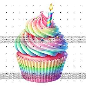 60 PNG Birthday Cupcakes Clipart Bundle, Festive Cupcake Graphics ...