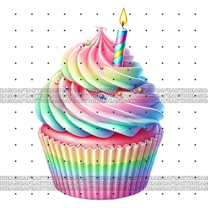 60 PNG Birthday Cupcakes Clipart Bundle, Festive Cupcake Graphics ...