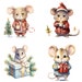 12 Christmas Mouse Clipart - High Quality Jpgs -digital Download -card ...