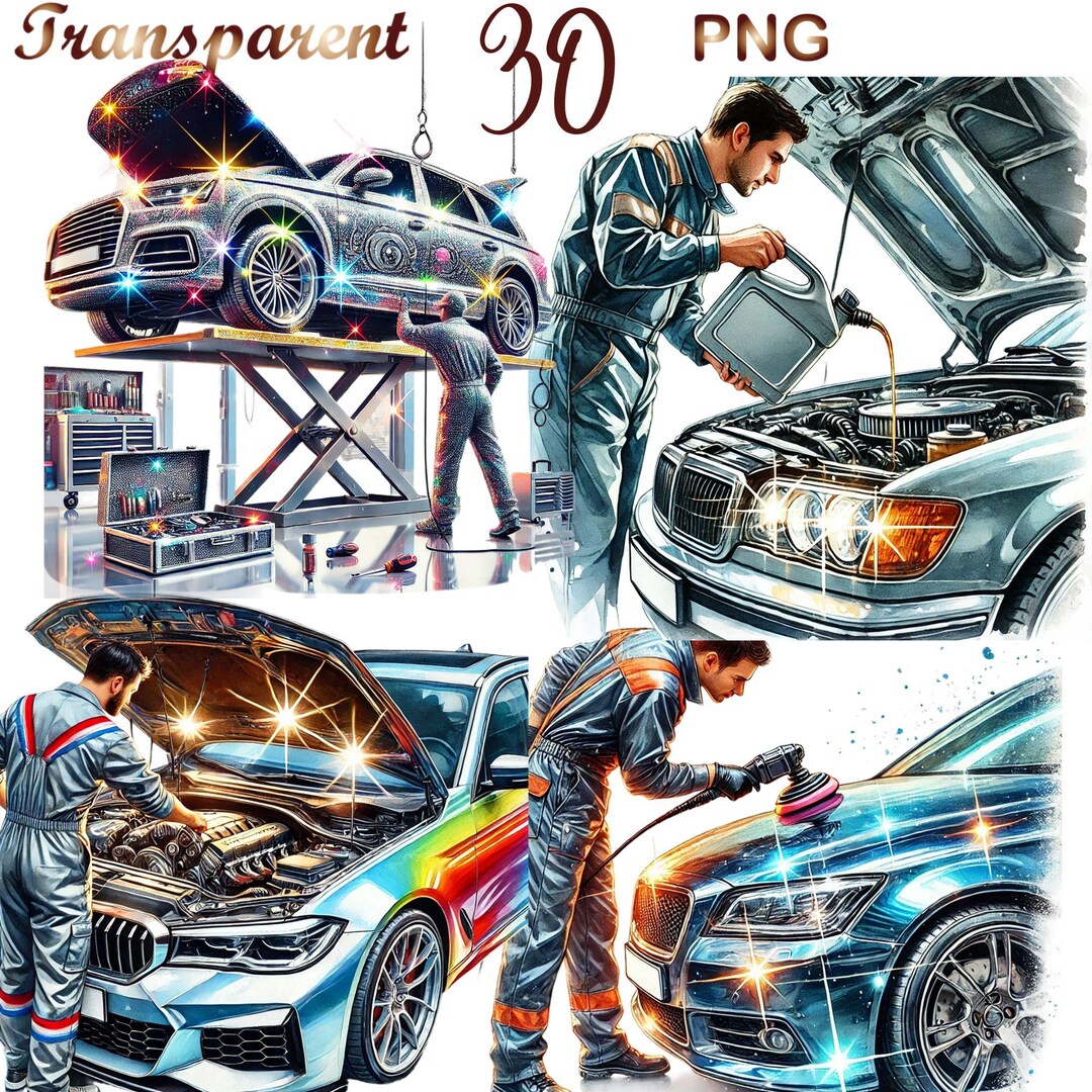 30 PNG Mechanics Clipart Bundle, Tool and Garage Illustrations Designs ...