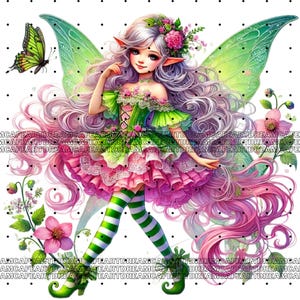 23 PNG Set 2 Spring Elves Clipart Bundle, Whimsical Elf Illustrations ...