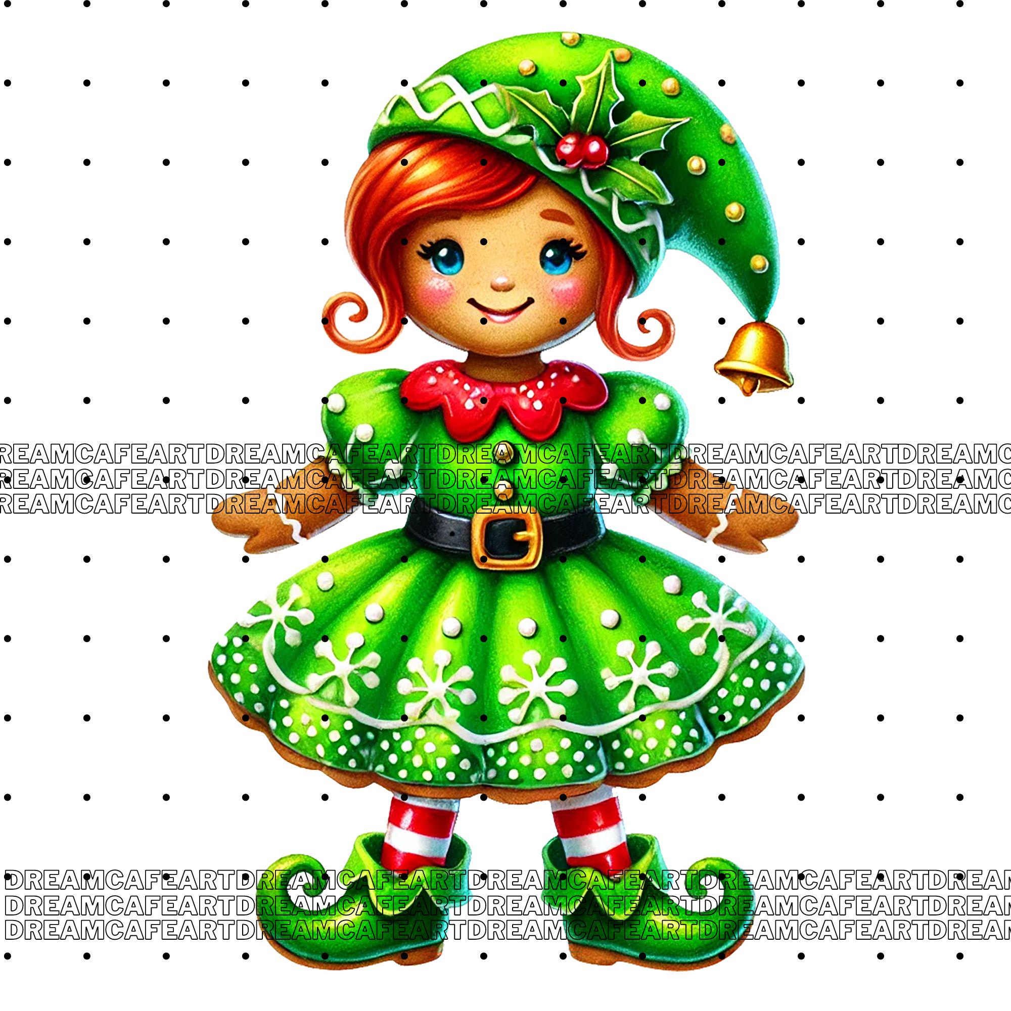 35 Pngs and Jpgs, Gingerbread Girl Christmas Clipart Bundle, Festive ...