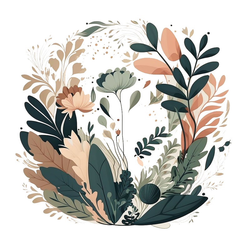 10 Boho Flowers Clipart Boho Clipart Jpgs Commercial Use - Etsy