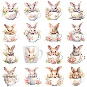 20 Bunny in a Cup Clipart, Png, Bunny Clipart, Rabbit in a Cup Clipart ...