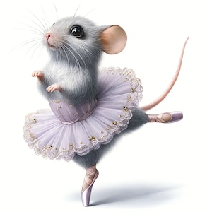 21 JPG Little Mouse Ballerinas Clipart Bundle, Cute Mouse Ballet ...