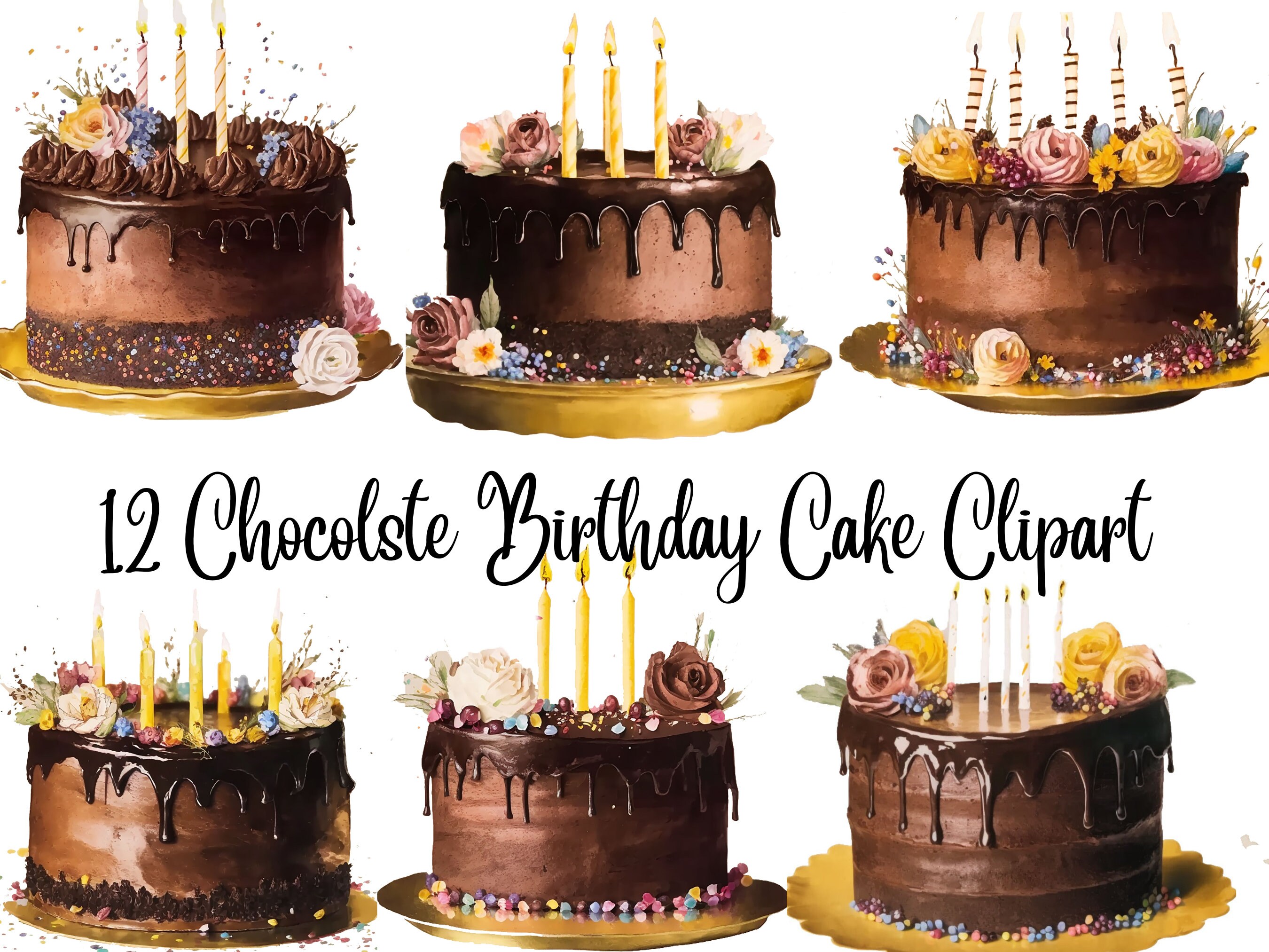 Happy Birthday Chocolate Cake Clipart