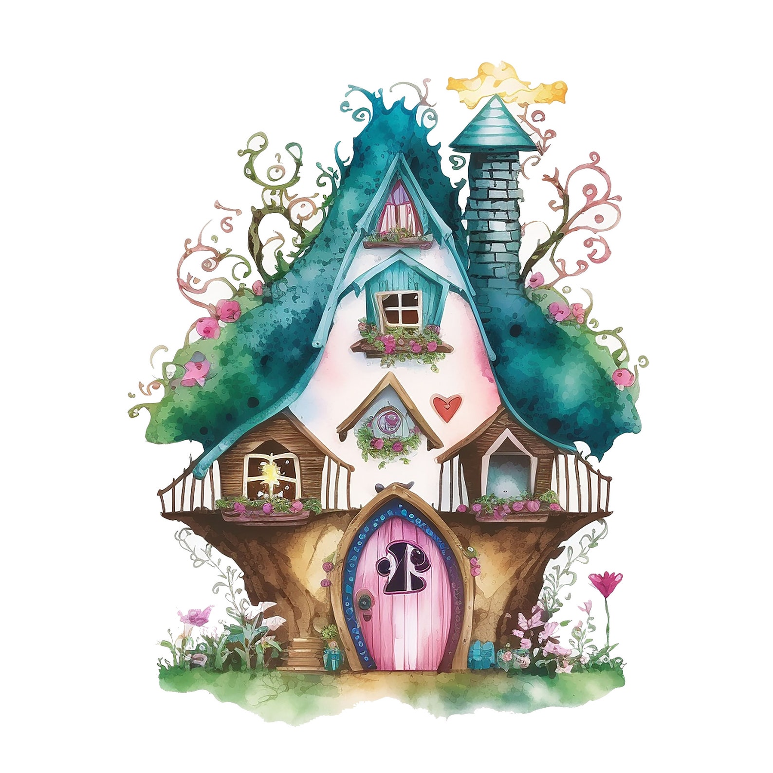 10 Fairy House Clipart Jpgs, Digital Planner, Paper Crafts ...