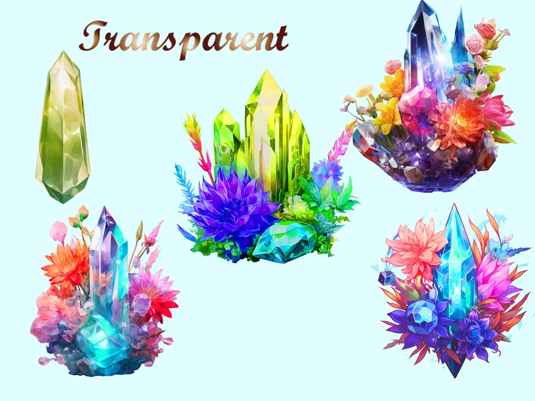 23 Watercolor Magic Crystals Clipart PNG, Magic Crystals PNG, Magic PNG ...