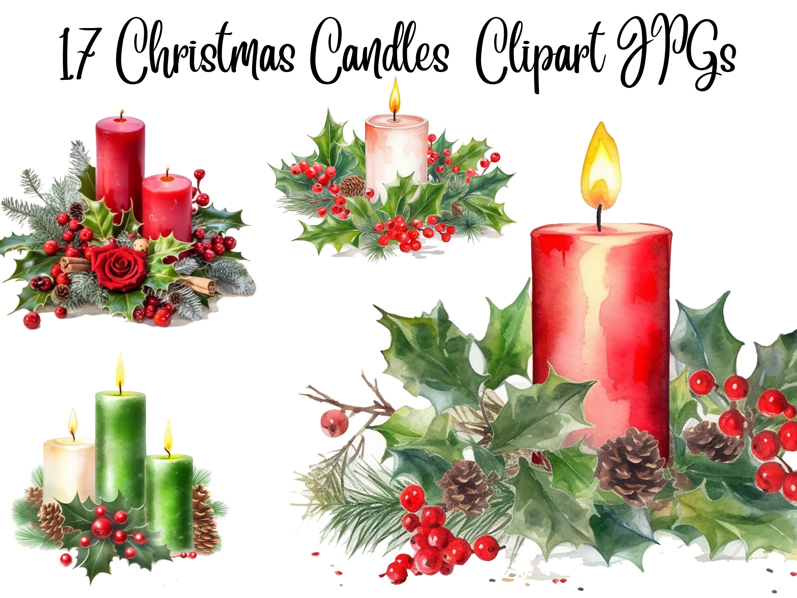Christmas Candles Clip Art