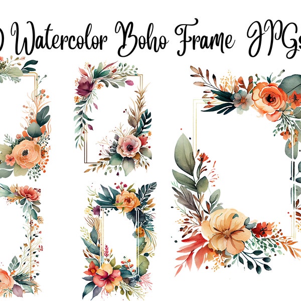 Boho Frame Clipart - Etsy