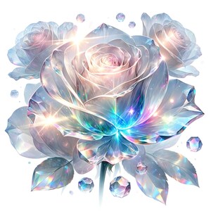 11 PNG Magic Flowers Clipart Bundle, Watercolor Clipart, Enchanting ...