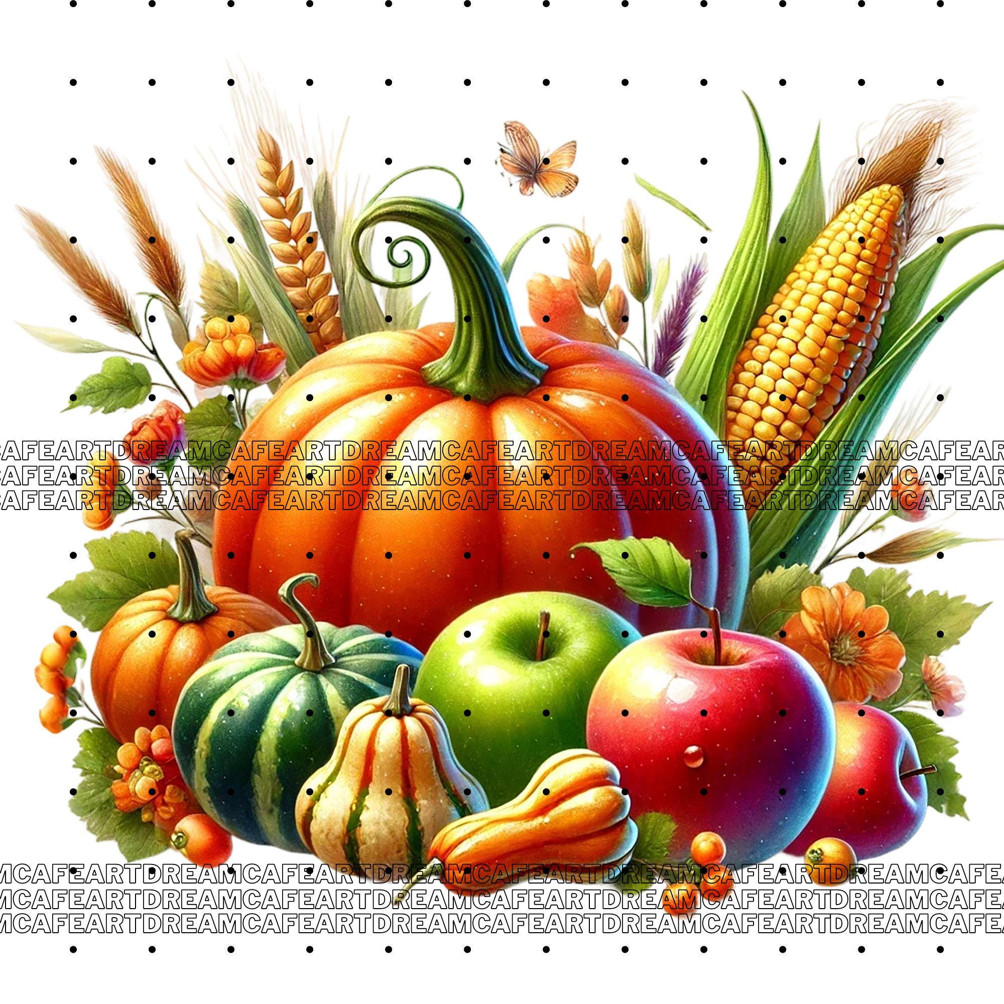 60 PNG, Fall Pumpkins Clipart Bundle, Autumn Pumpkin Illustrations ...