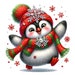 12 Winter Penguin Clipart PNG and JPG, Set 2, Christmas Penguin Clipart ...