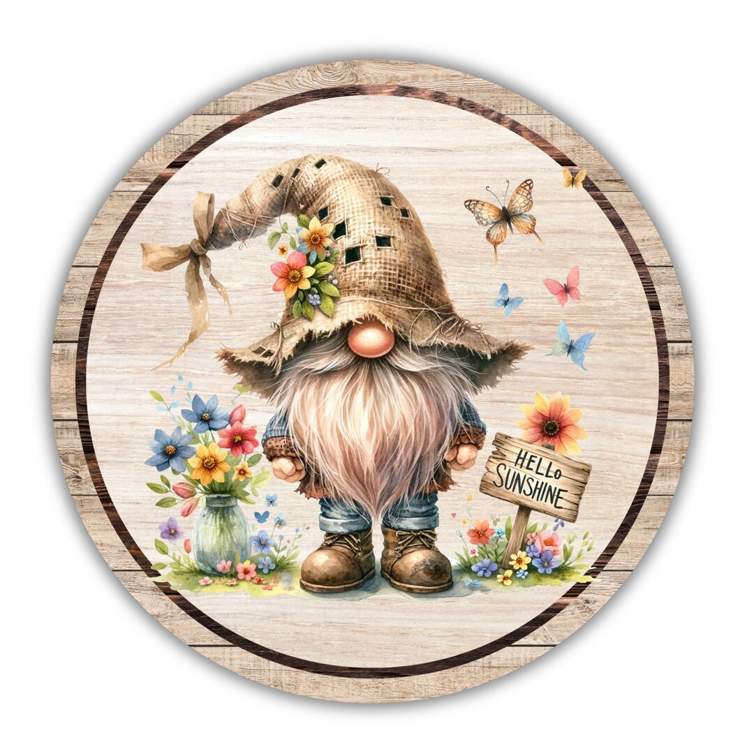 9 Spring Gnome Sign,easter Gnome Sign for Wreath,wreath Sign Png,garden ...
