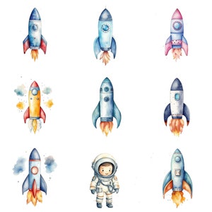 70 Watercolor Space Clipart Bundle, PNG, Sun Watercolor Clipart ...