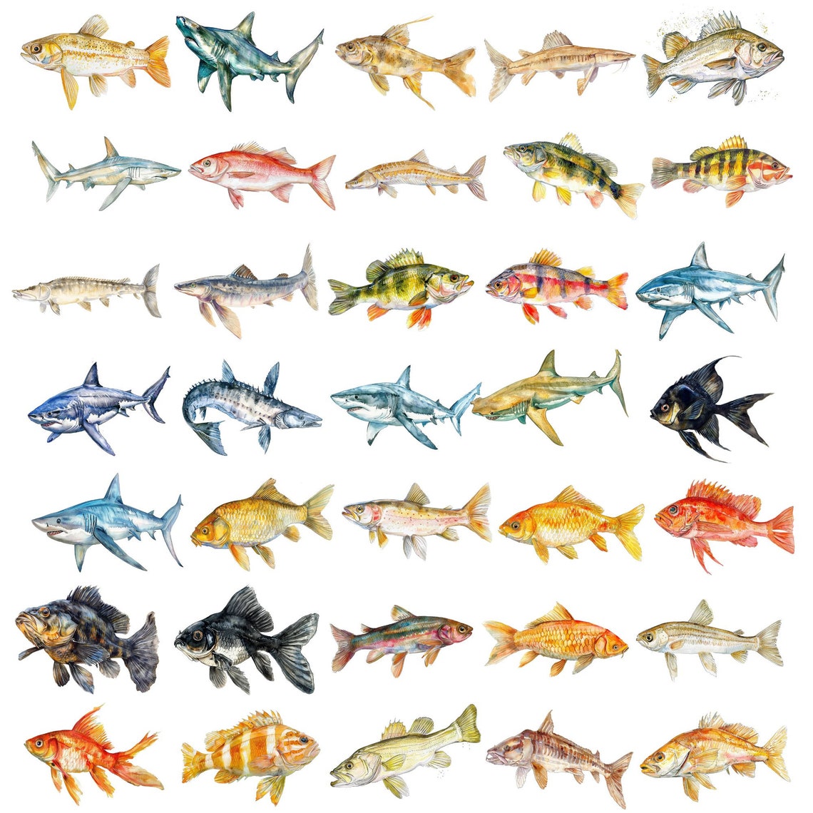 230 PNG, Fish Clipart Collection Bundle, Transparent Images Featuring ...
