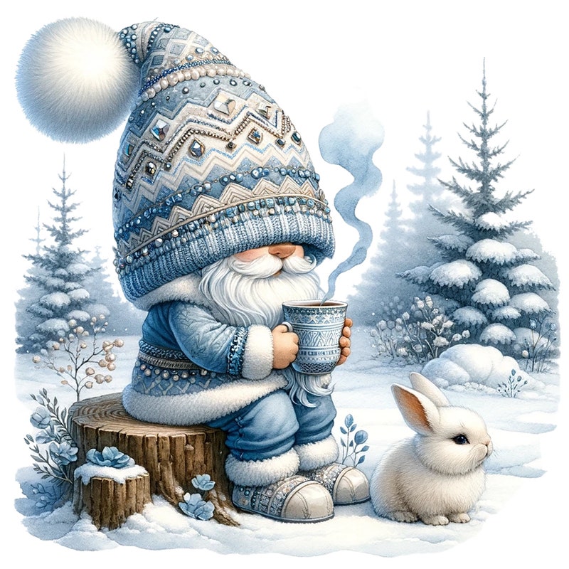 Winter Gnome Clipart - Etsy