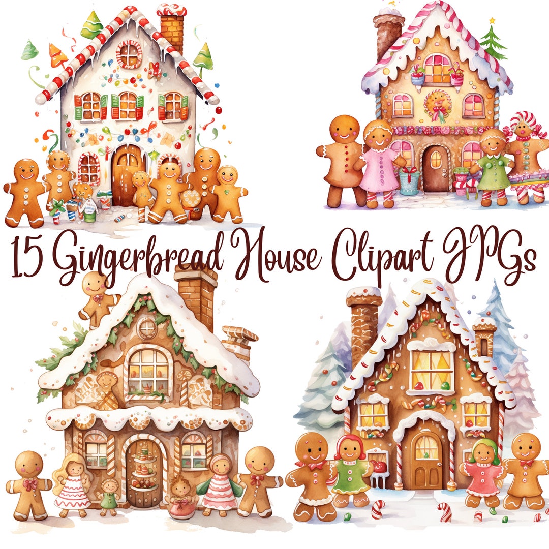 15 Gingerbread House Clipart Commercial Use Jpgsdigital - Etsy