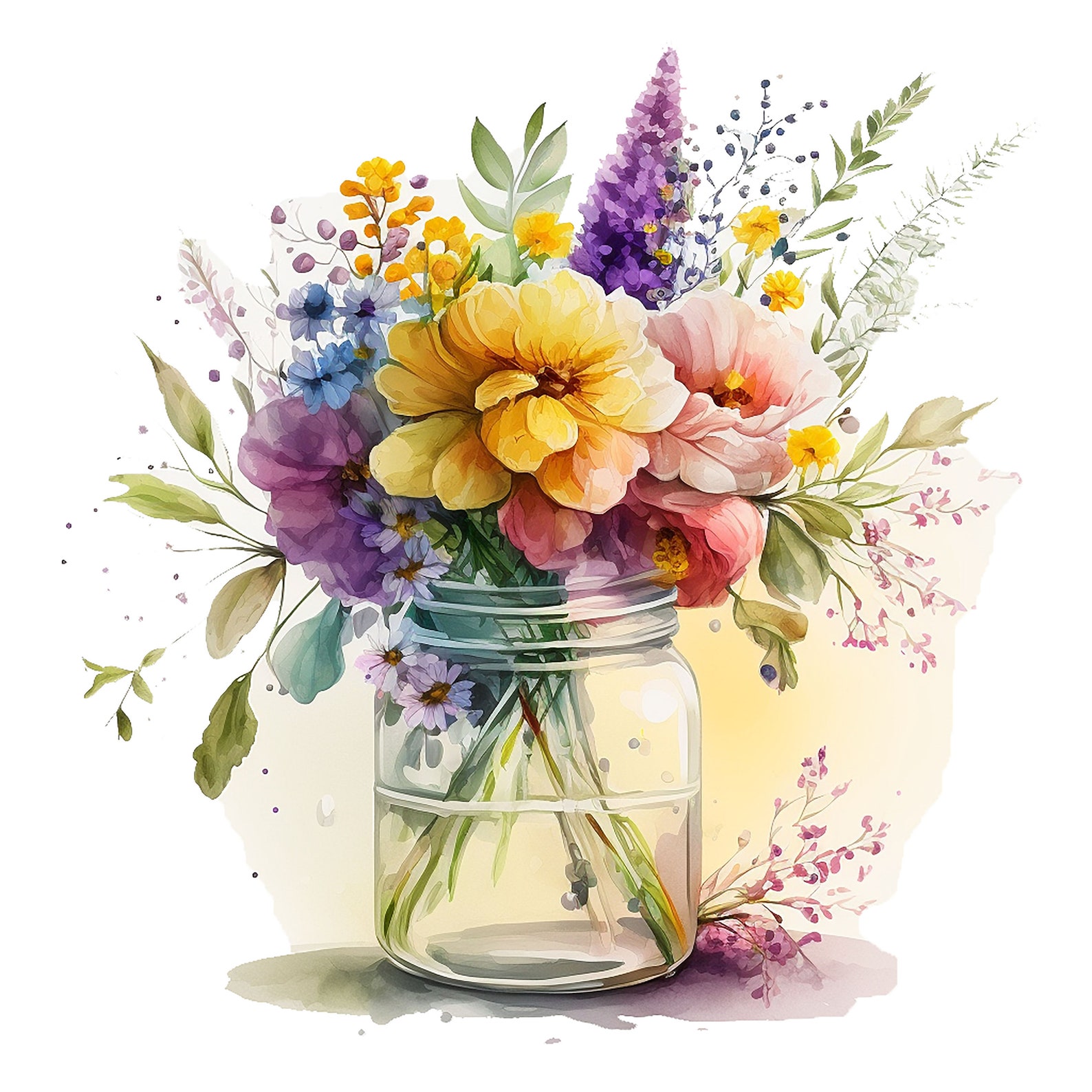 12 Vase of Flowers Clipart - High Quality Jpgs - Digital Download ...