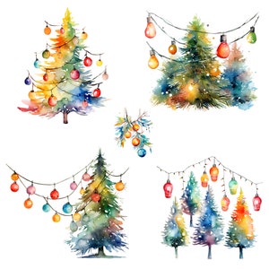 25 Png, Christmas Tree Clipart Bundle Png, Merry Christmas Png ...