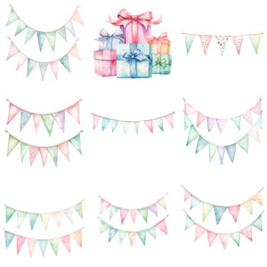 51 Watercolor Birthday Clipart, Happy Birthday PNG Bundle for ...