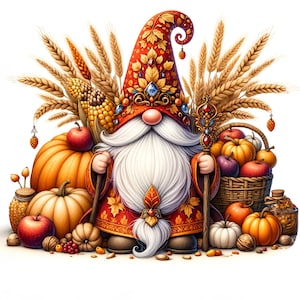31 JPG, Fall Gnome Clipart Bundle, Autumn Gnome,hello Fall Gnome ...