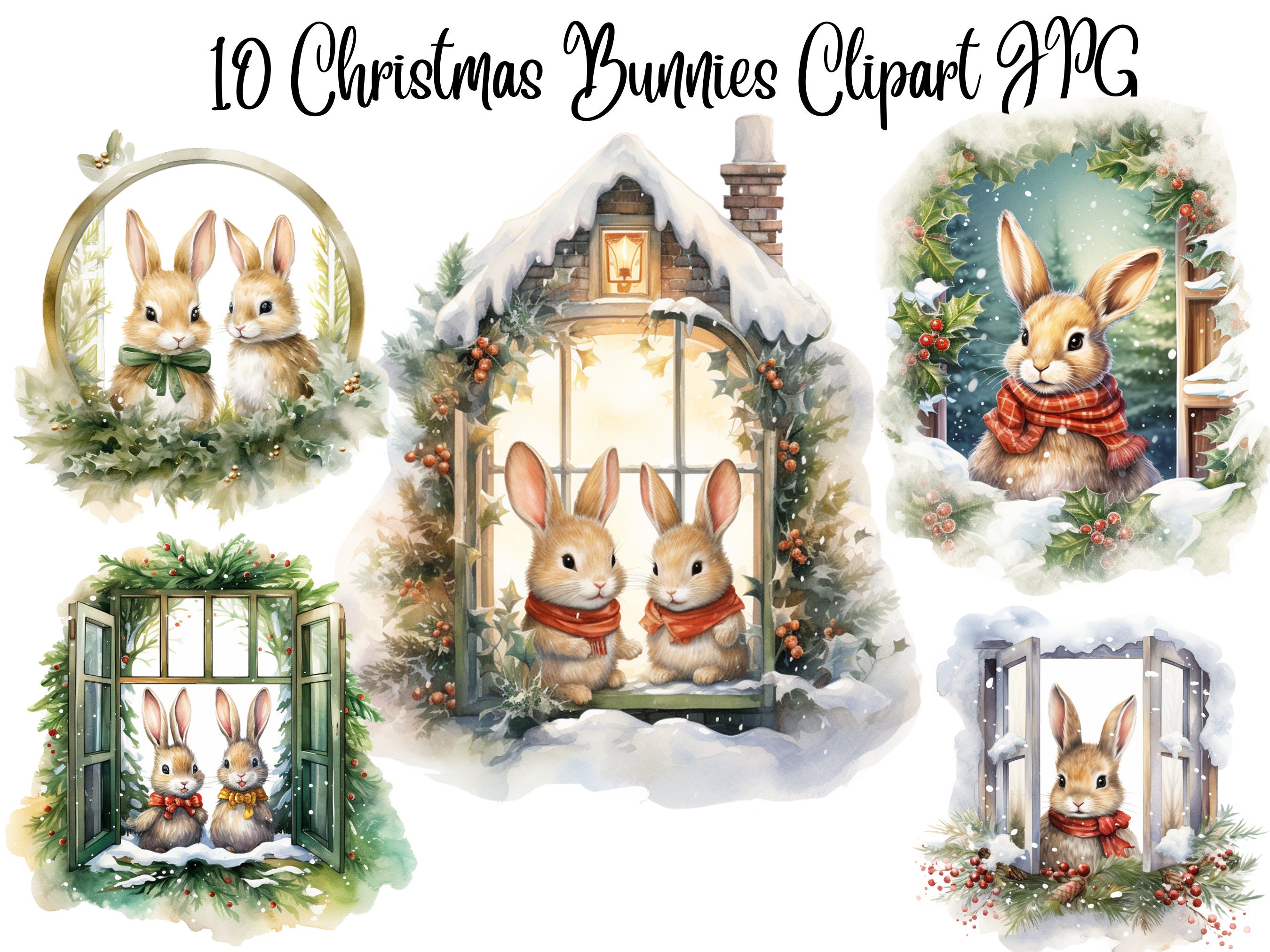 Christmas Rabbit Clipart