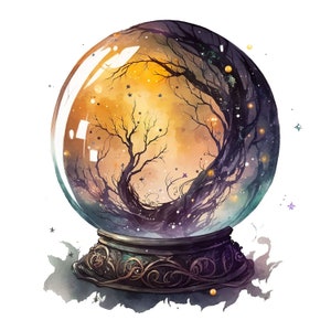 10 Witch Mystical Crystal Ball Clipart PNG, Magic Clip Art, Mystical ...