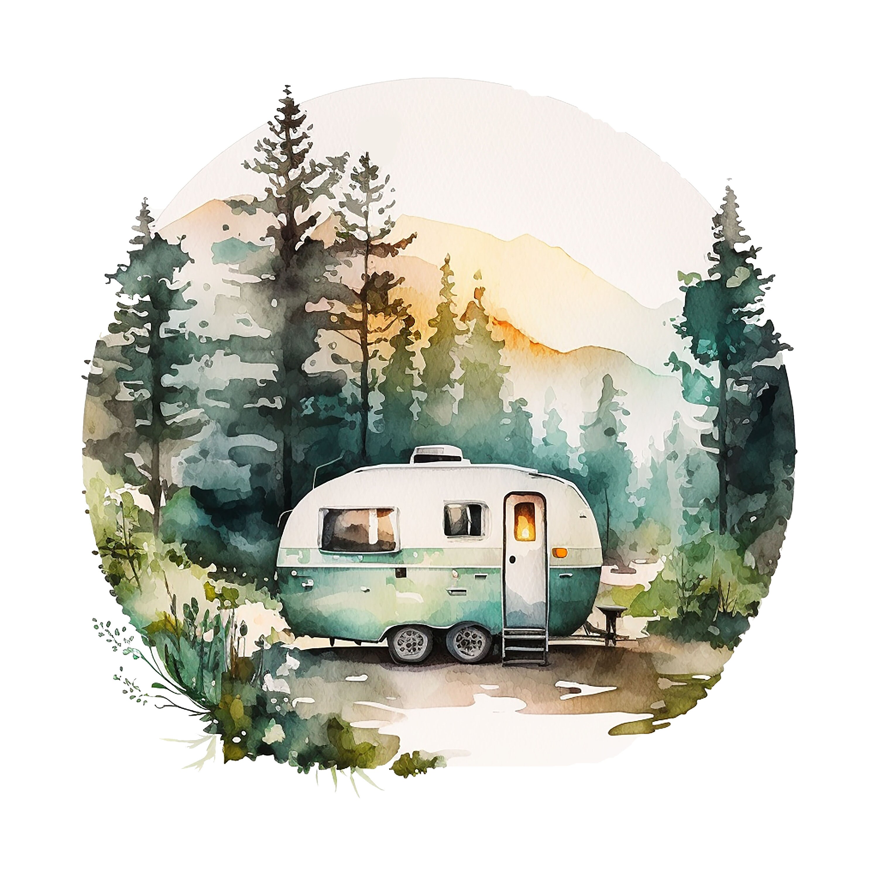 10 Jpgs/pngs Retro Camper Van Images, Digital Download - Wall Art, Card ...