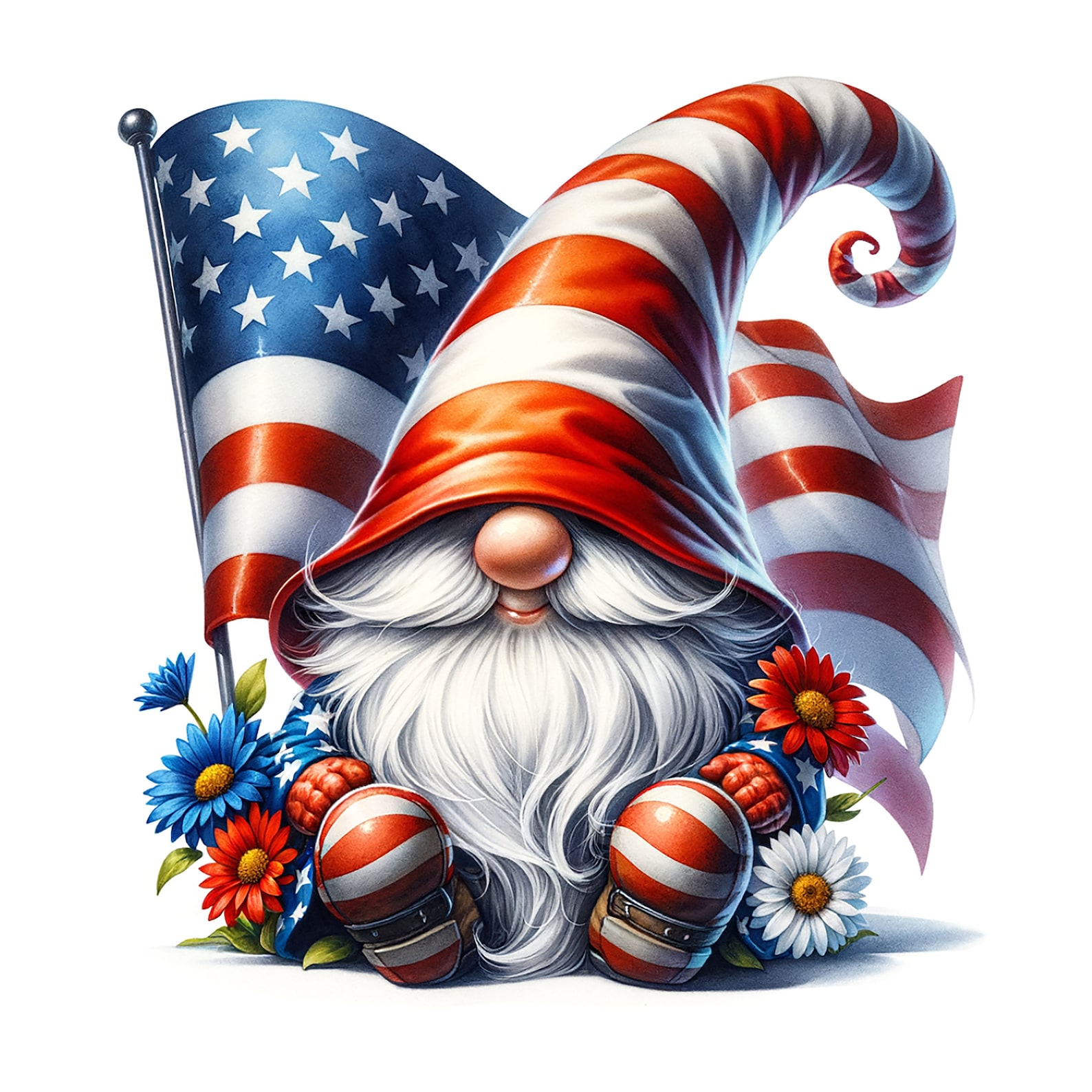 12 PNG and JPG, Patriotic Gnome Clipart Bundle. American Pride, 4th of ...