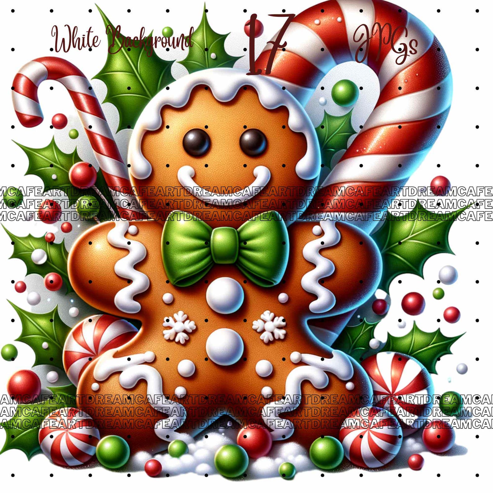 17 Gingerbread Man Clipart, Set1, High Quality Jpgs,digital Download ...