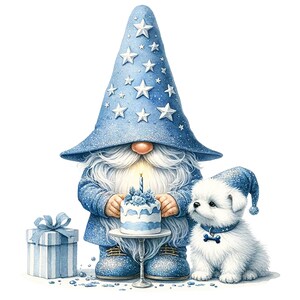 30 PNG, Watercolor Dog Gnome Clipart Collection Clipart Bundles,dog ...