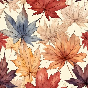 24 Seamless Autumn Flowers Digital Paper,leaves Seamless,autumn Floral ...