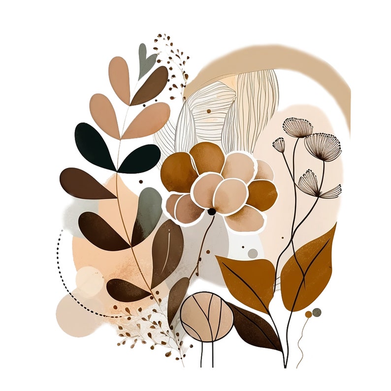 9 Boho Flowers Clipart Boho Clipart Jpgs Commercial Use - Etsy