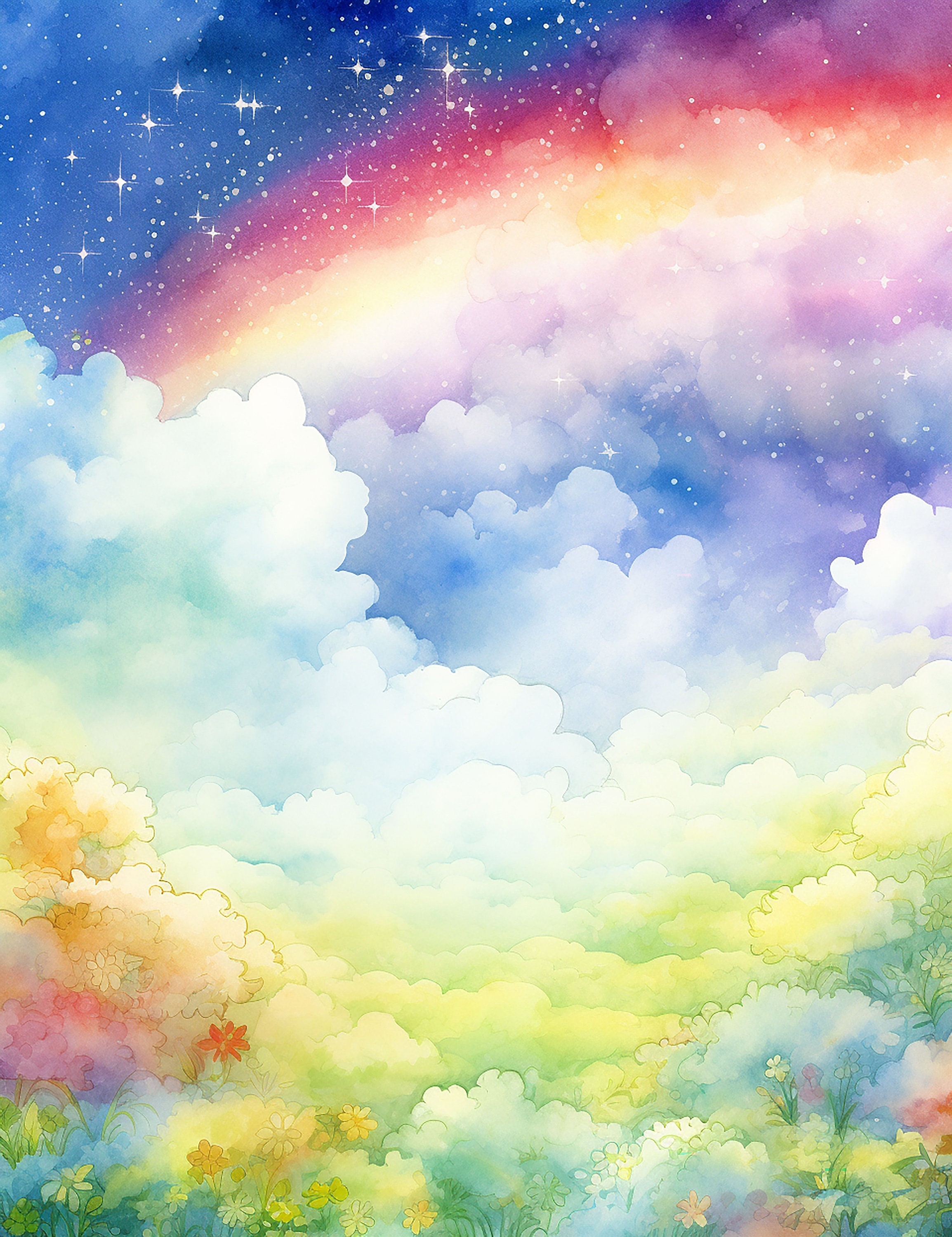 50 Printable Rainbow Digital Paper,jpgs,rainbow Background,magical ...