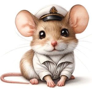 30 JPG, Mouse Clipart Bundle, Cute Mouse Clipart, Mouse Sailor Clipart ...