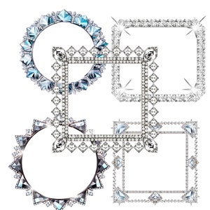 29 Diamond Frames Clipart PNG, Diamond Frame Clipart Bundle ...