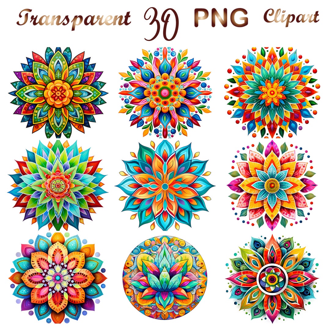 30 Mandala Clipart PNG, Mandala Png, Mandala Sublimation, Mandala Clip ...