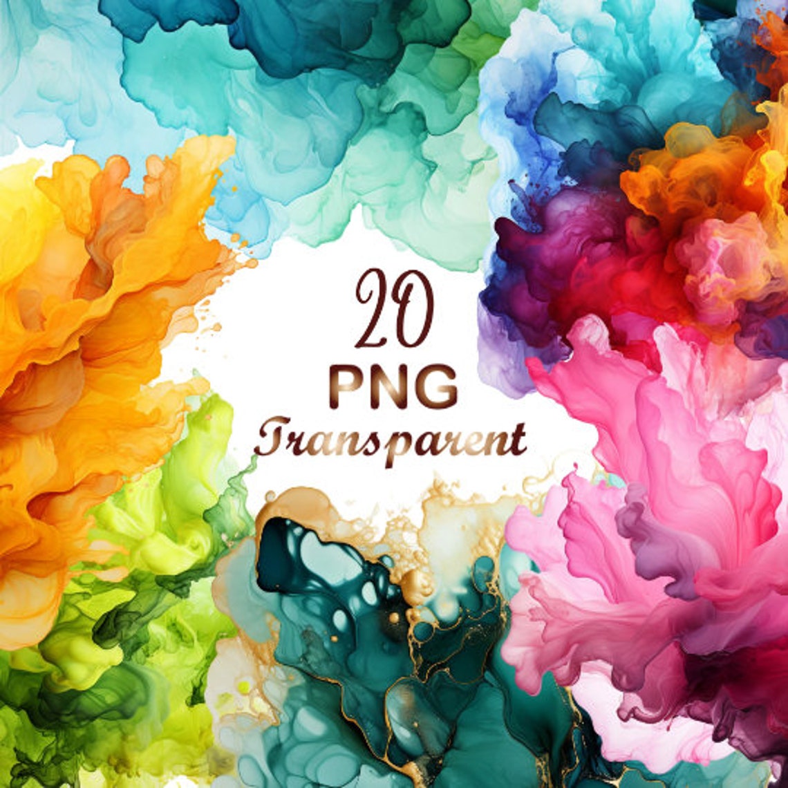 300 Png,dreamy Watercolor Splashes Clipart Bundle,watercolor Color ...
