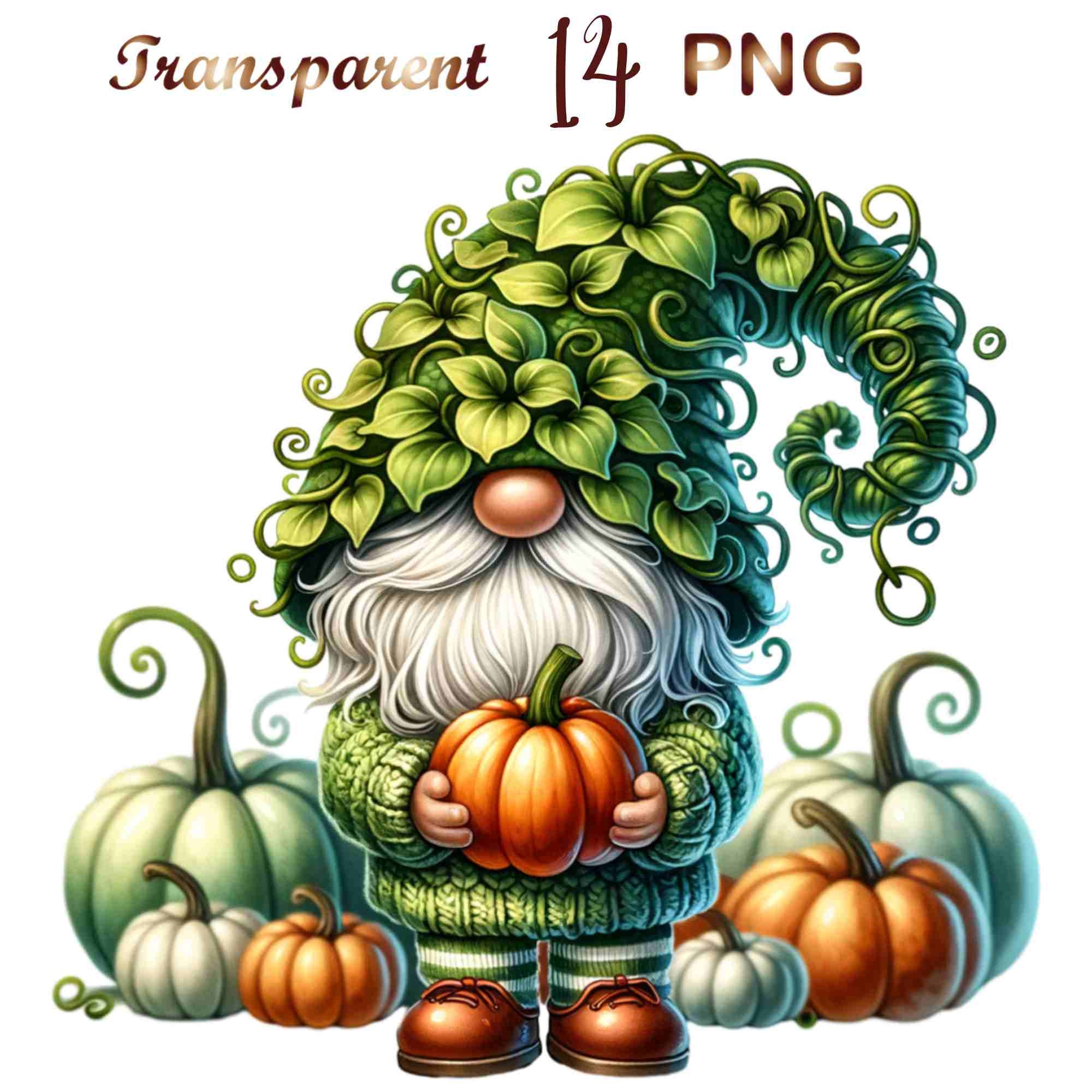 14 Cute Gnome Clipart,gnome Clipart Bundle, Autumn Gnome Png,,autumn ...