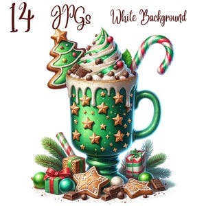 14 JPG, Winter Hot Cocoa, Cozy Hot Chocolate Graphics, Christmas ...
