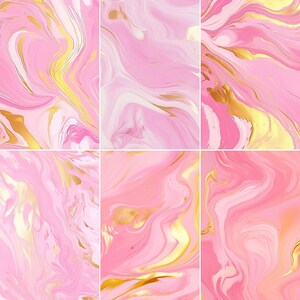 50 Pink Gold Marble Seamless - Watercolor Pattern - Seamless Pattern ...
