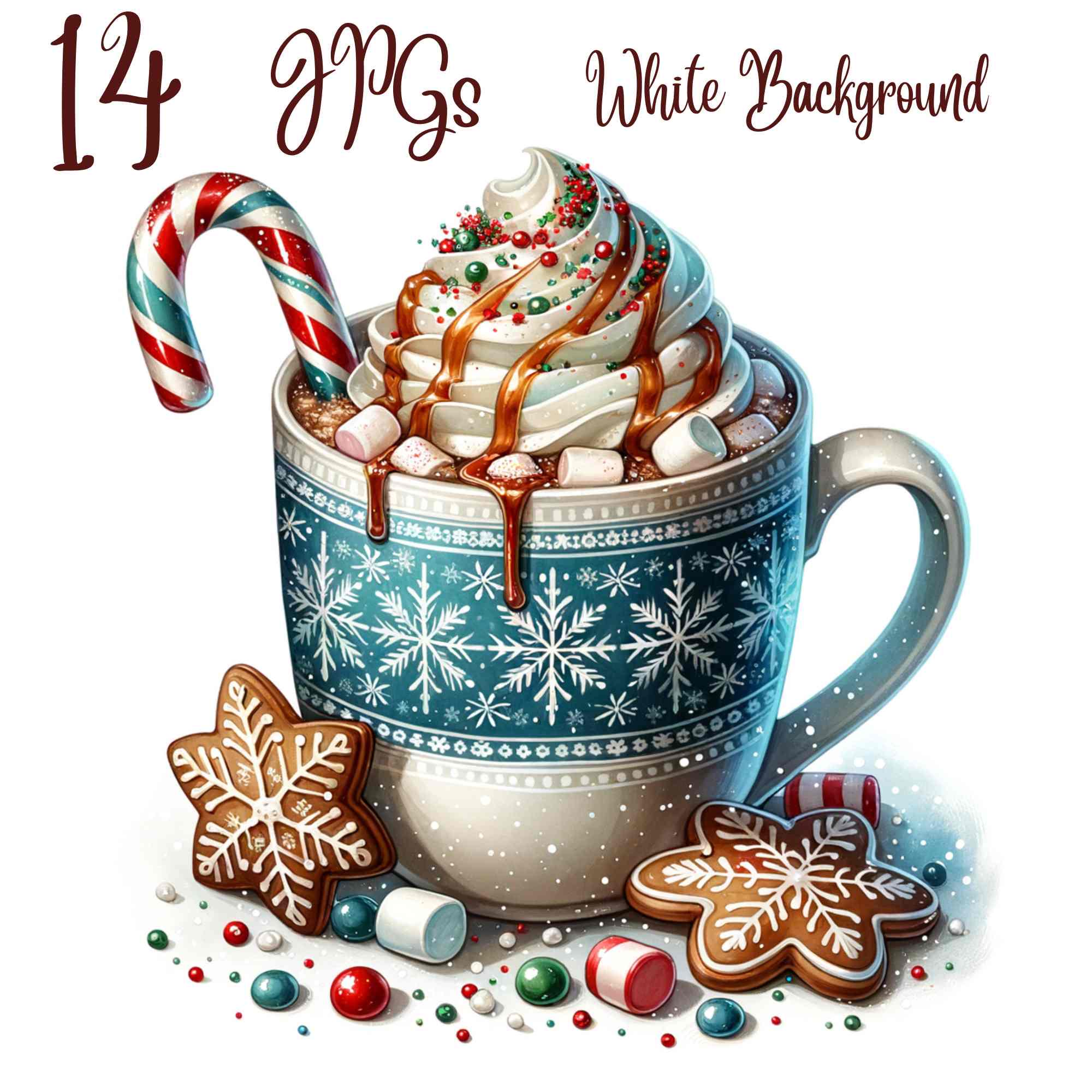 14 JPG, Winter Hot Cocoa, Cozy Hot Chocolate Graphics, Christmas ...