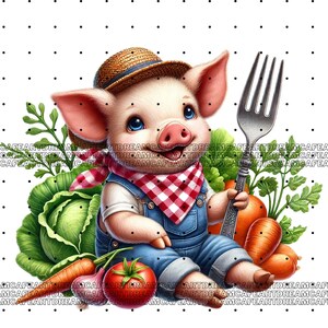42 PNG Pigs Clipart Bundle, Cute Adorable Piggy Graphics Designs, Farm ...